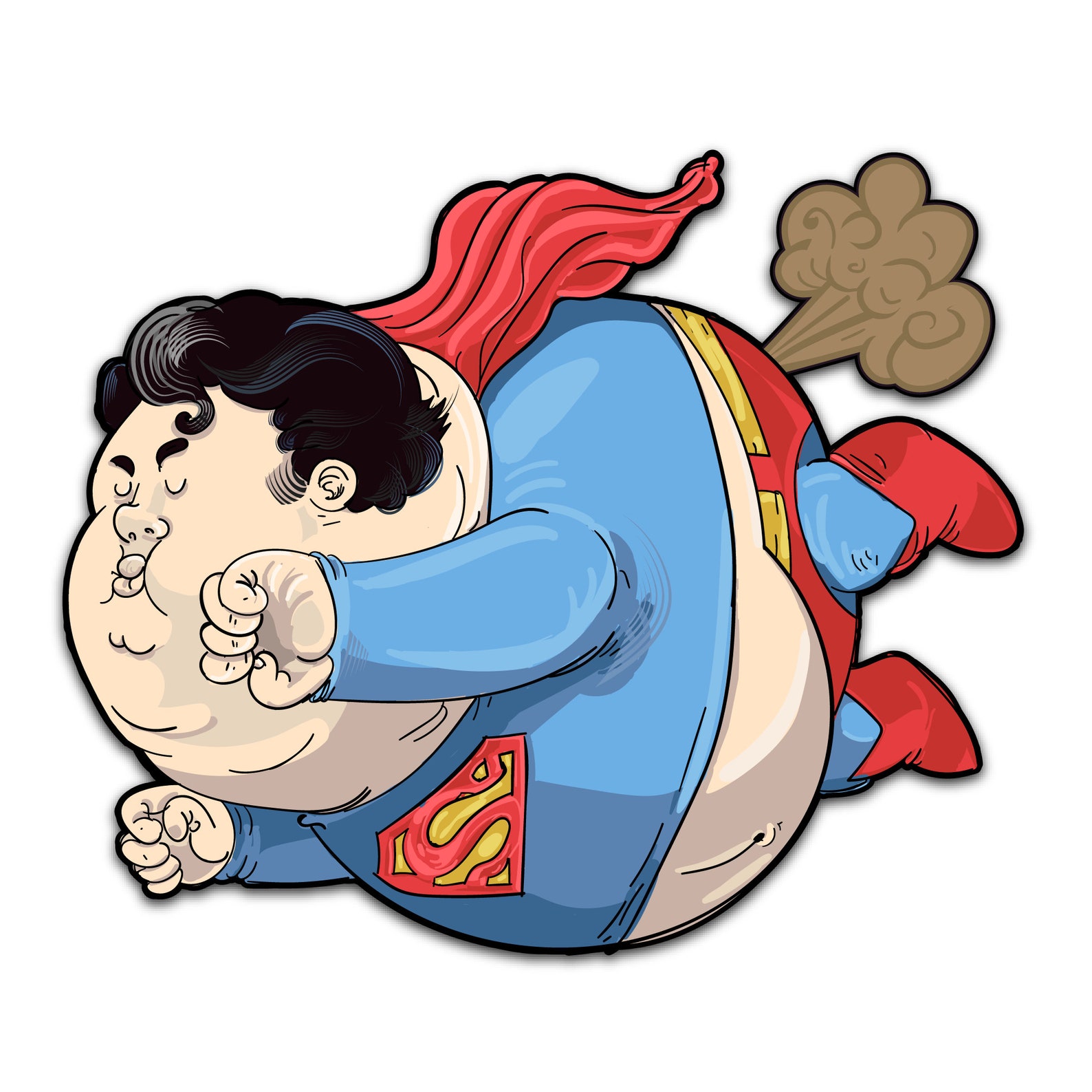 Fat Superman sticker superhero sticker fart vinyl sticker | Etsy