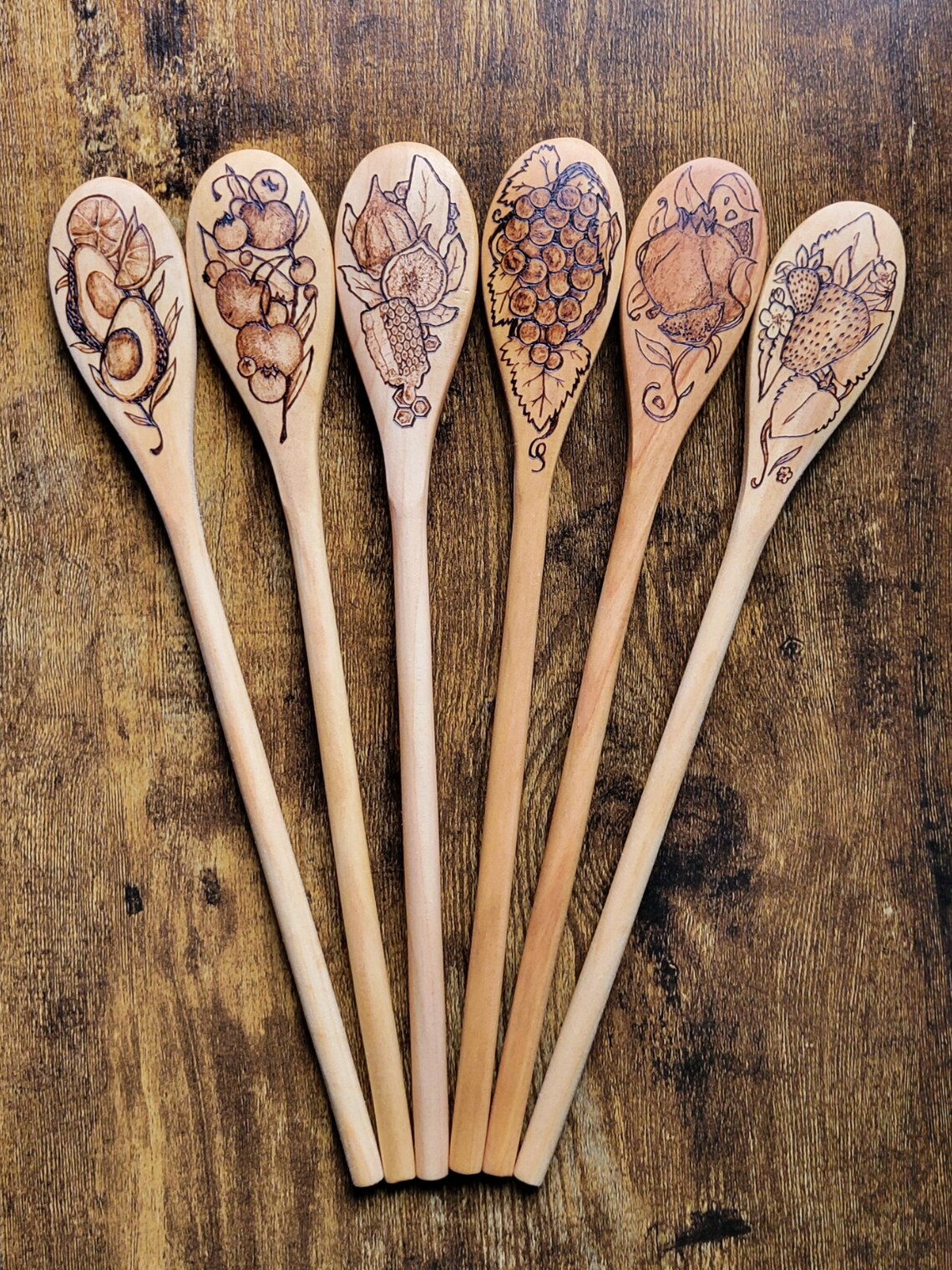 Custom Handmade Woodburned Mixing Spoons | Made to Order - Etsy