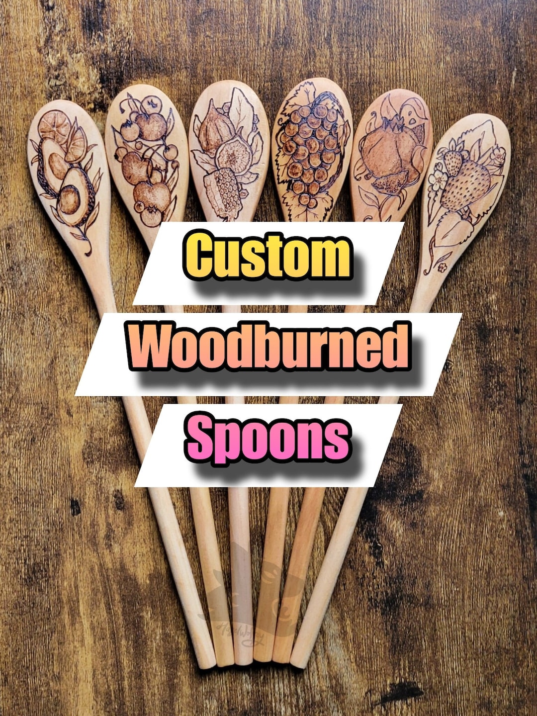 Custom Handmade Woodburned Mixing Spoons | Made to Order - Etsy
