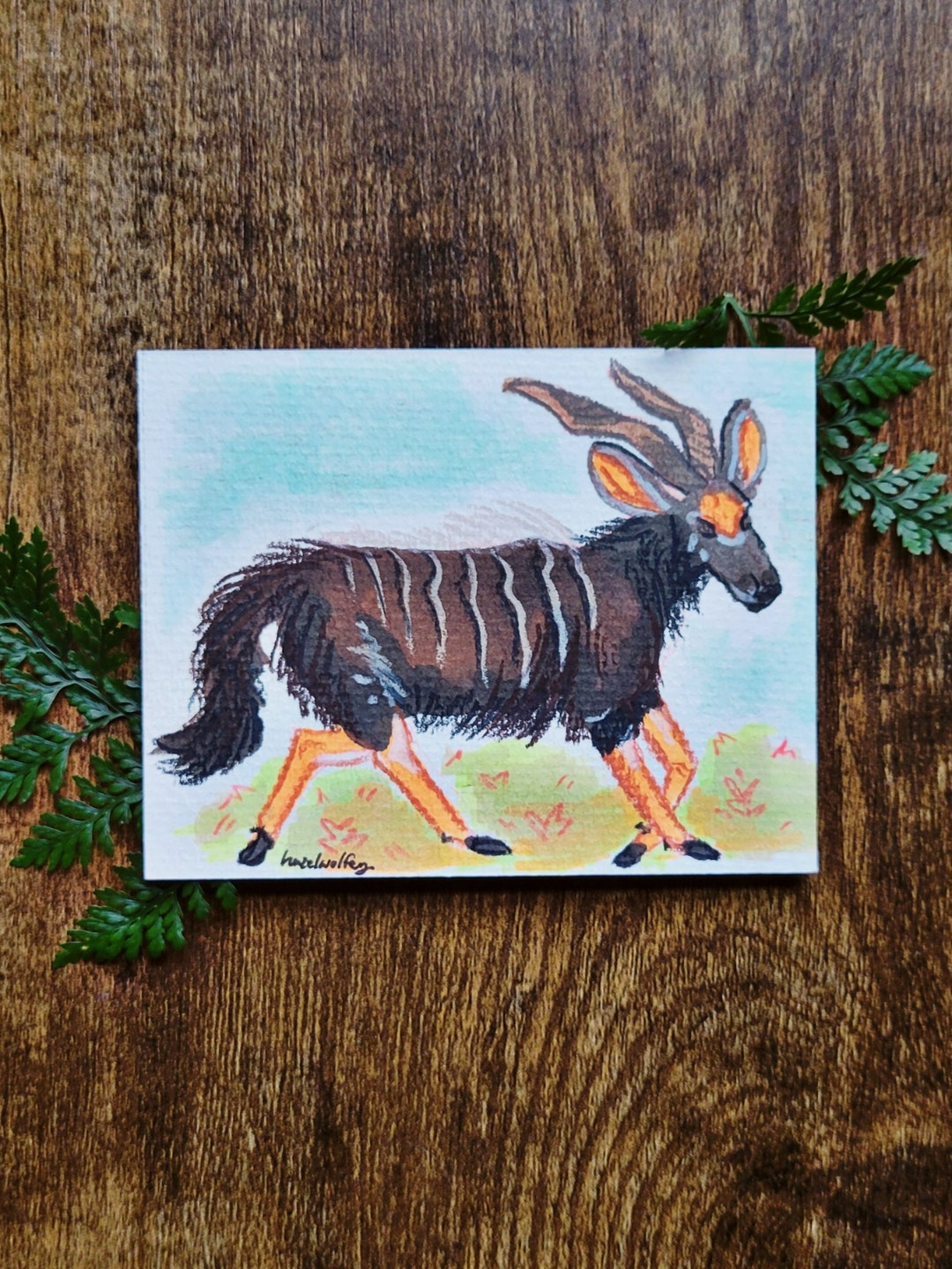 Nyala Mini Illustration | Original Copic Marker & Colored Pencil Mixed ...