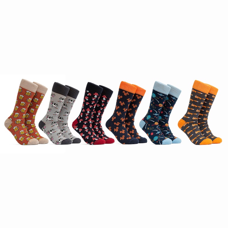 Funny Socks Men's Crazy Dress Socks Groomsmen Gift Box - Etsy