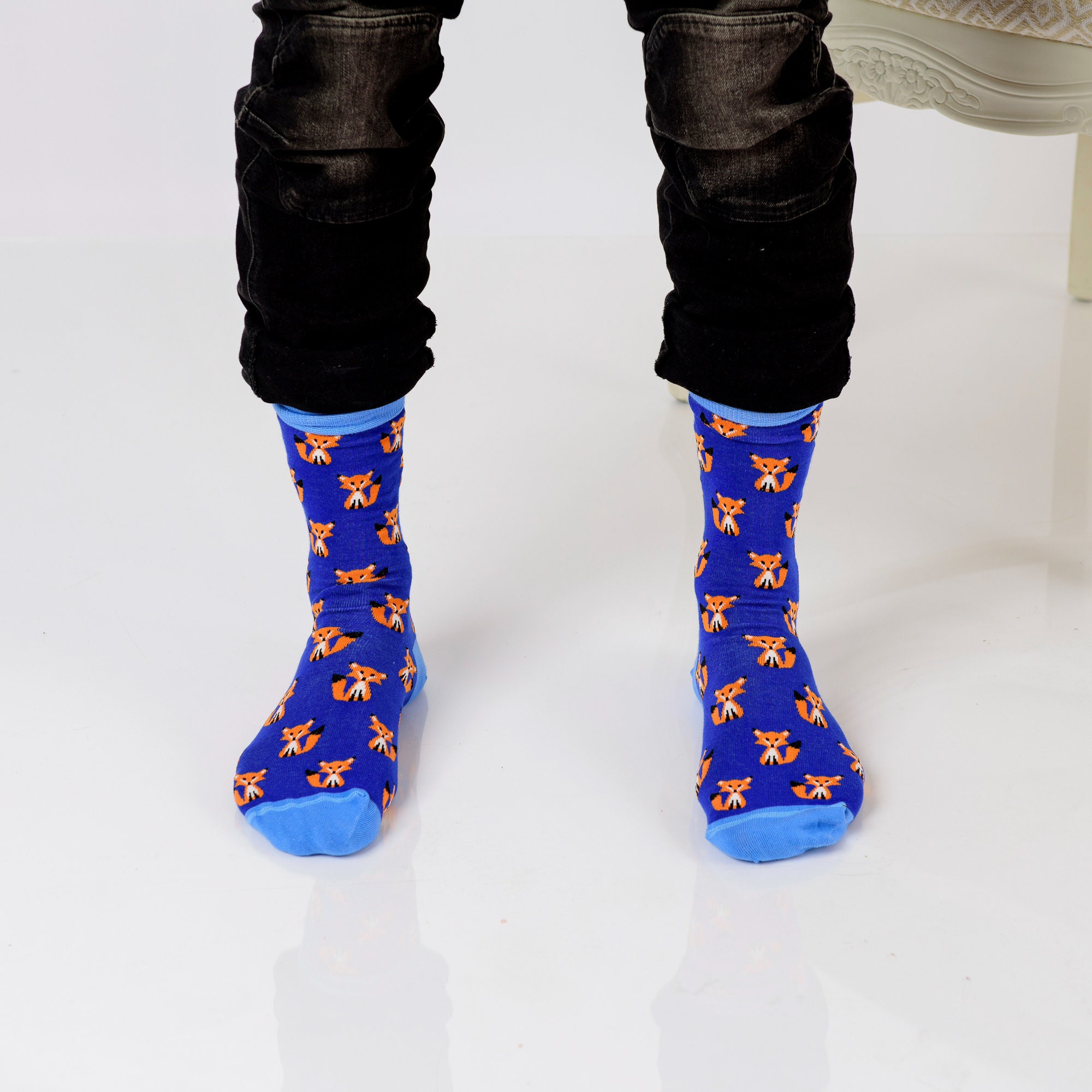 Fox Socks Crazy Dress Socks Fun Pattern Socks Mens And Womens | Etsy