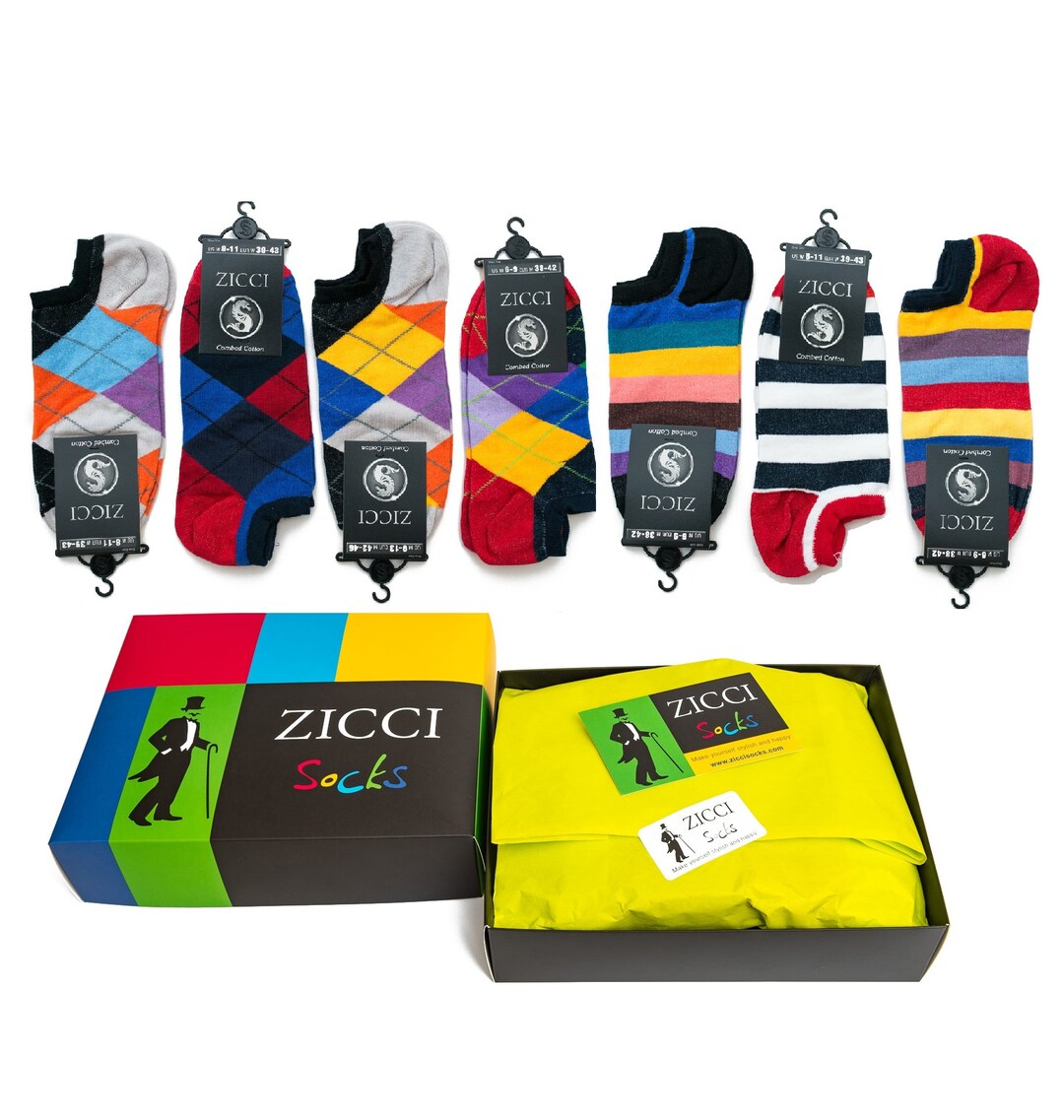 Happy Ankle Socks Crazy Colorful Short Socks for Girlfriend and Mens ...