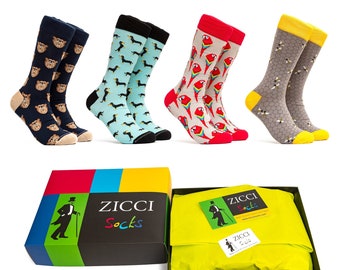 Funny Socks Mens Crazy Dress Socks Groomsmen Gift Box Socks | Etsy