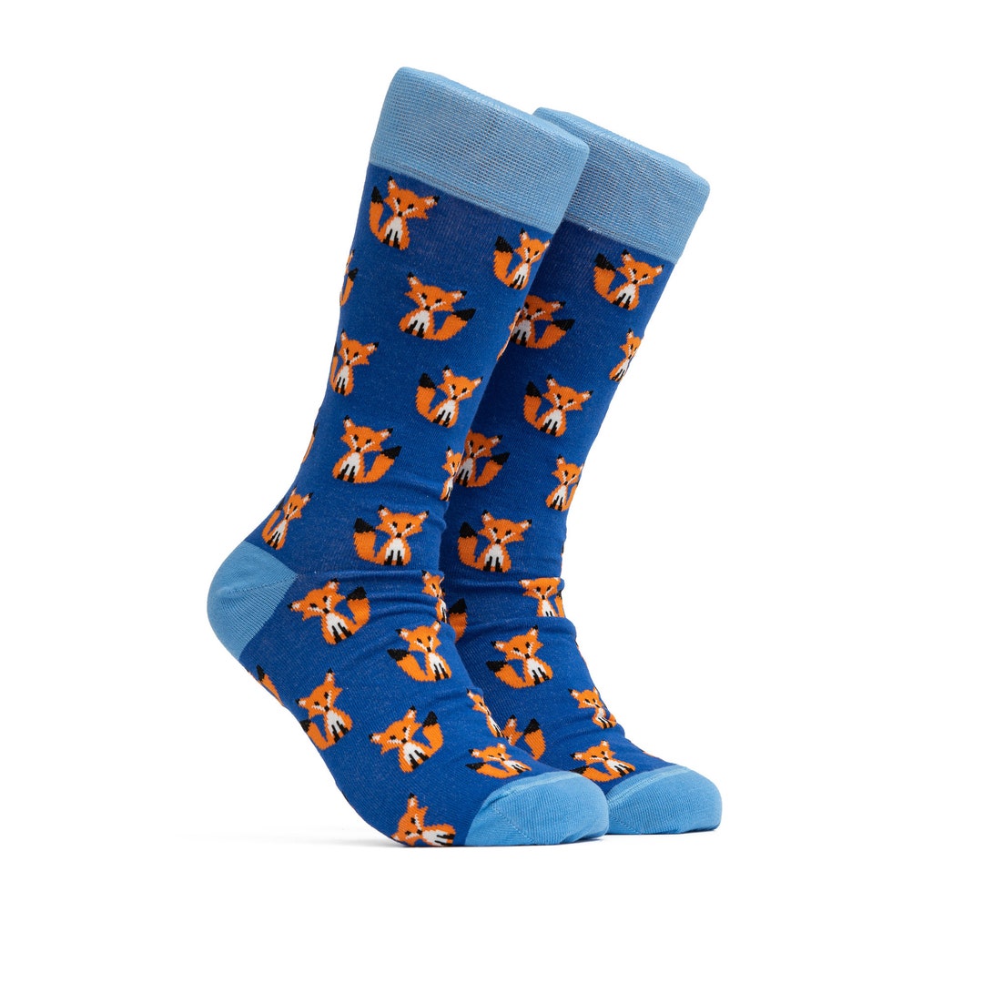 Fox Socks Crazy Dress Socks Fun Pattern Socks Mens and Womens Happy ...
