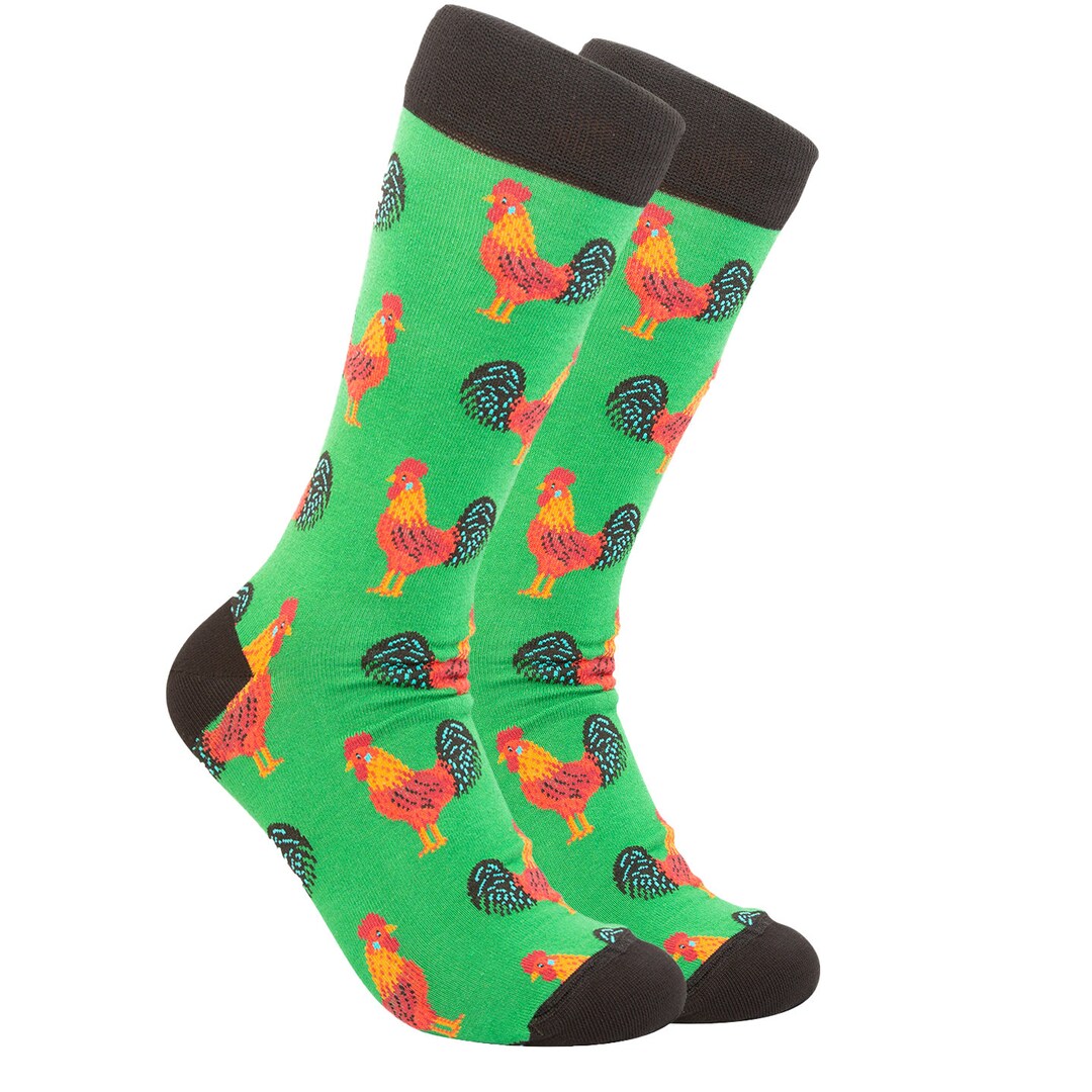 Rooster Socks for Men Happy Dress Socks Funny Mid Calf Socks Gift Crazy ...