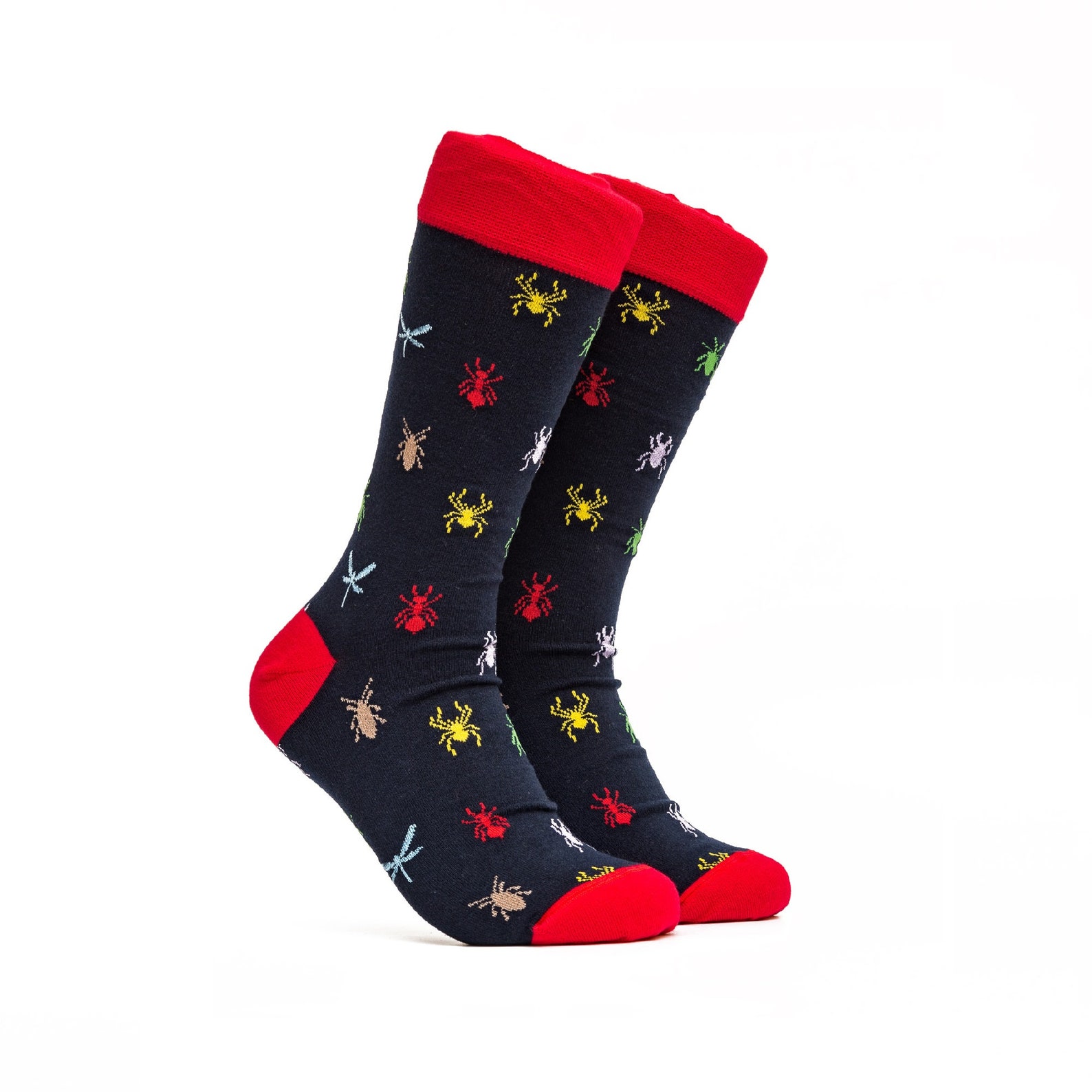 Spider Socks Mens Happy Groomsmen Socks Mid Calf Colorful Bugs - Etsy
