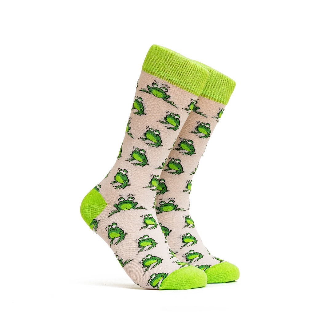 Frog Socks Mens Fun Pattern Socks Womens Crazy Dress Socks Happy ...