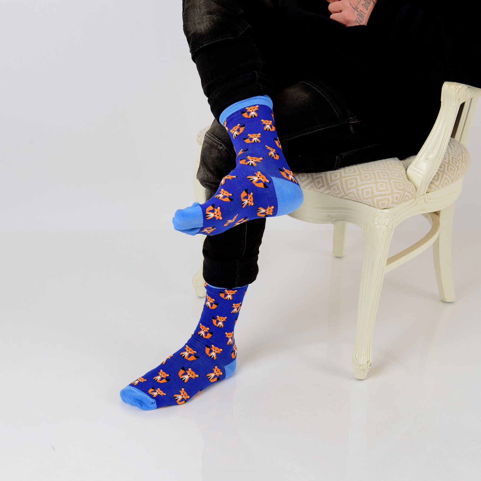 Fox Socks Crazy Dress Socks Fun Pattern Socks Mens and Womens | Etsy