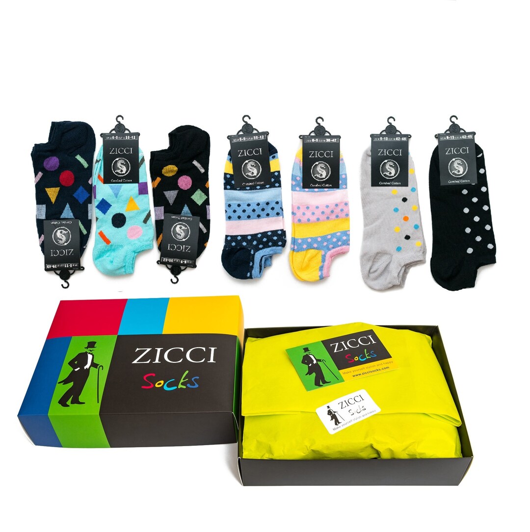 Crazy Ankle Socks Happy Colorful Short Womens Socks Mens Funny Short ...