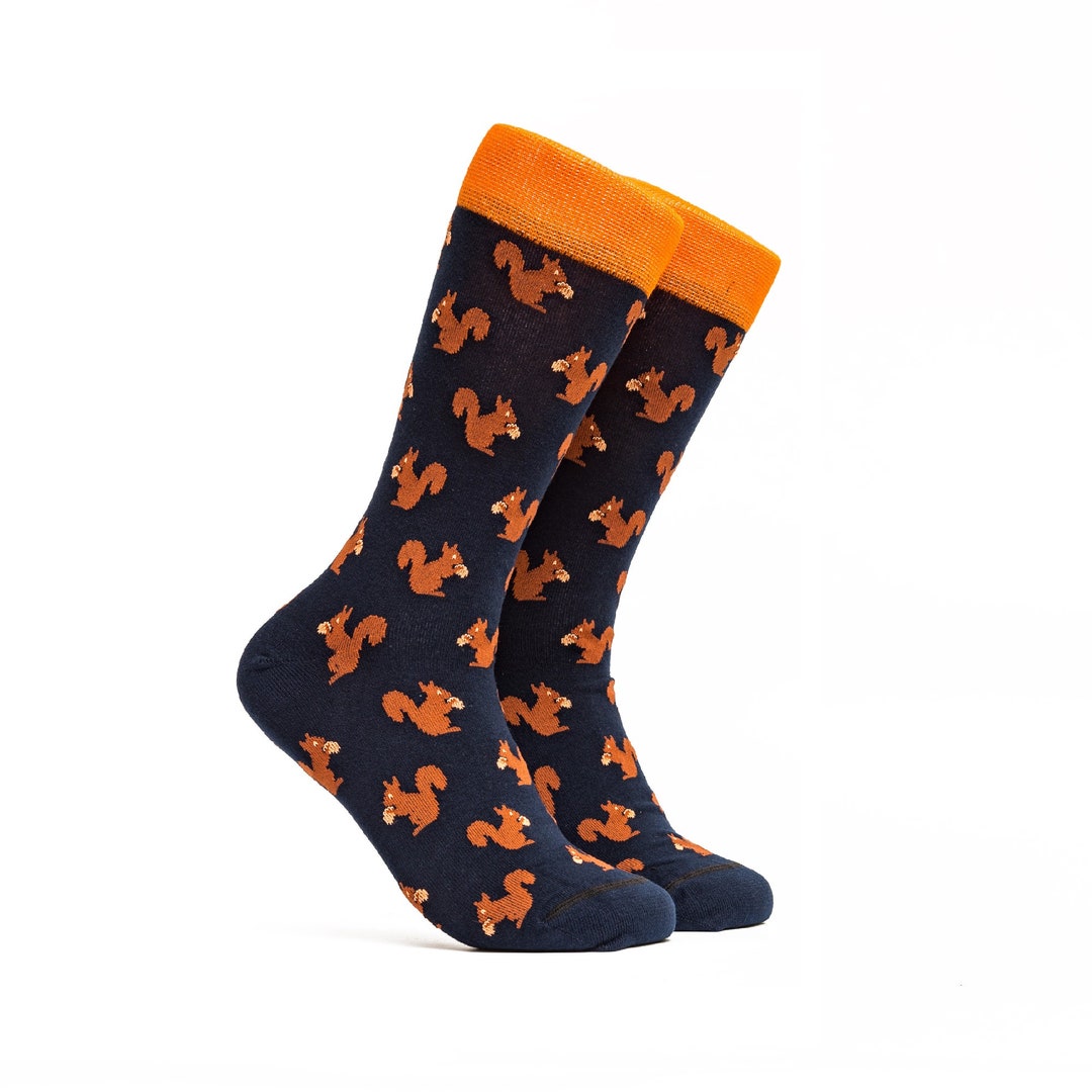 Squirrel Socks Mens Unique Socks Womens Dress Socks Crazy Unisex Crew ...