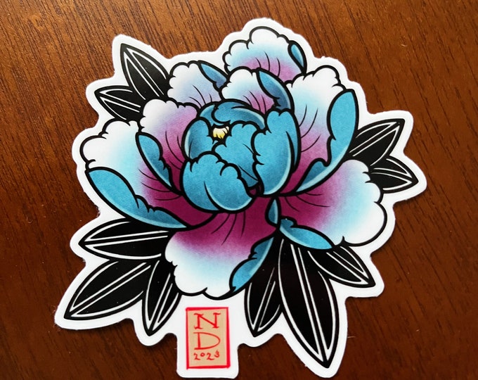 3” Peony Sticker - Etsy