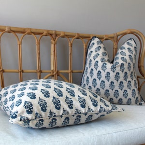 Luxury Trending Allie Blockprint Cushion Covers, Slate Cushion Covers ...