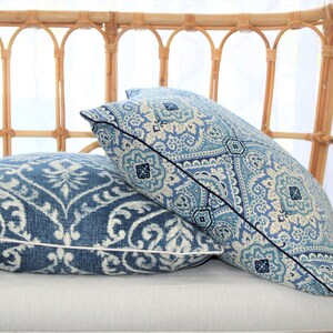 Hampton's Style Cushions, Blue and White Damask Cushion Covers. Hampton ...