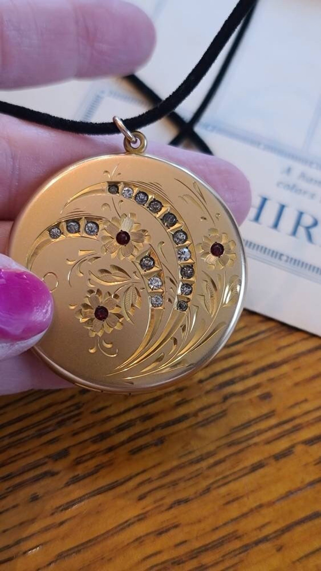 Beautiful Large Vintage Locket by RBM Atrice, Gold Filled With Etched ...
