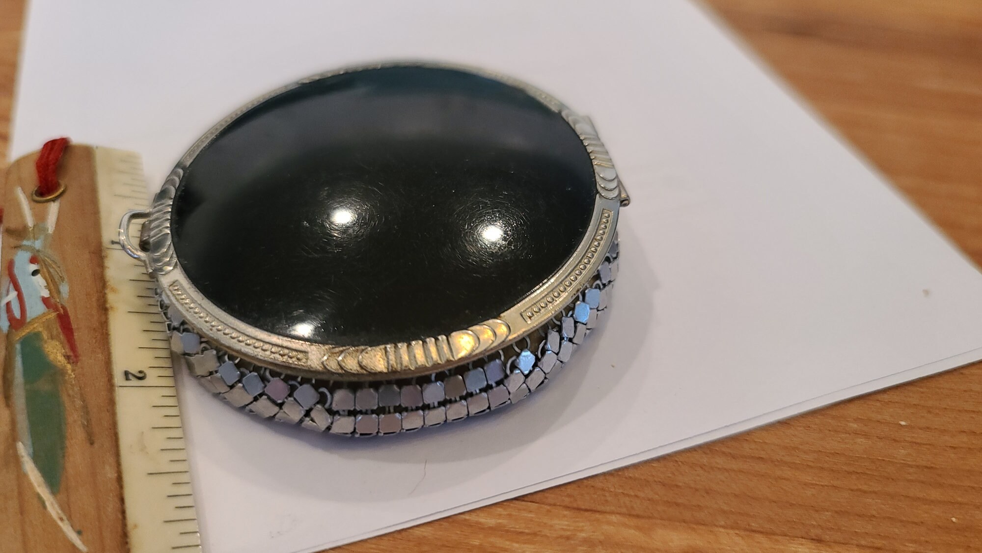 Beautiful Black Enameled Evans Powder Compact With Mesh Bottom - Etsy