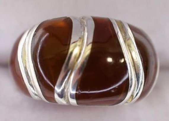 Unique statement ring sterling silver with unique gem… - Gem