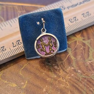 NOS Gemini Zodiac Sign Bubble Charm by Wells Sterling Mounted - Etsy