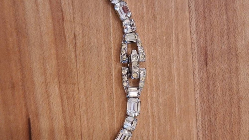 Glamorous Mazer Brothers Clear Rhinestone and Rhodium Choker | Etsy