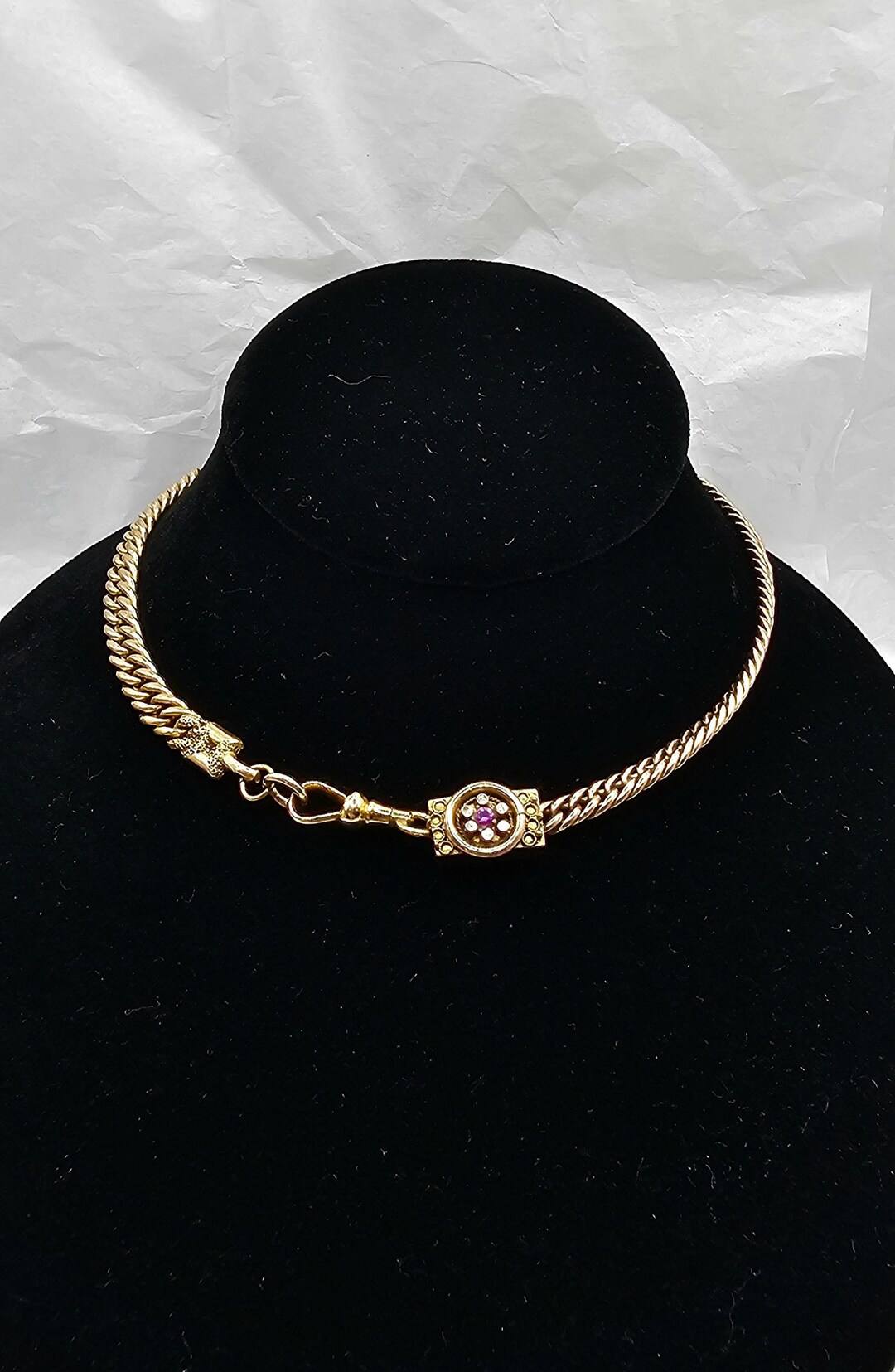 Extra Heavy Antique Gold-filled Watch Chain Necklace With Genuine ...