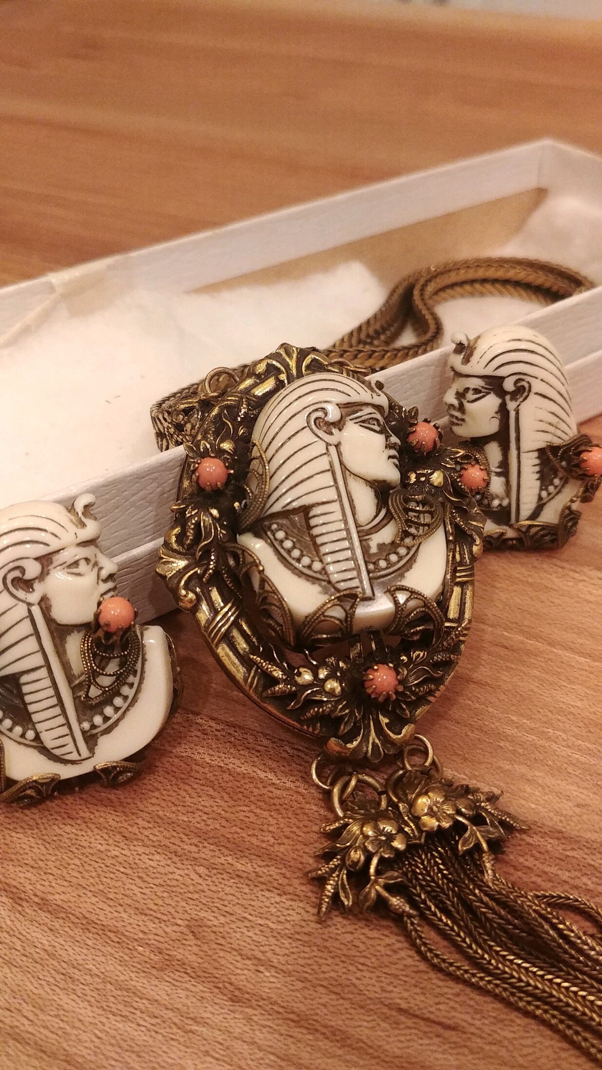 Vintage Selro Egyptian Revival Necklace and Earring Set - Etsy