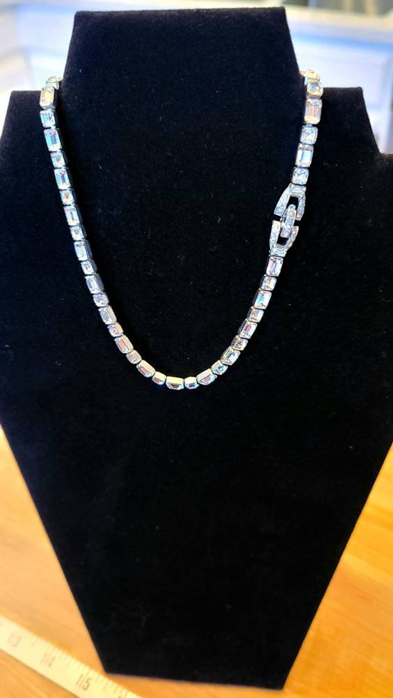 Glamorous Mazer Brothers Clear Rhinestone and Rhodium Choker | Etsy
