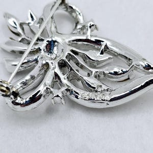 Vintage Signed Lisner Clear Rhinstone and Bright Silver Rhodium Ribbon ...