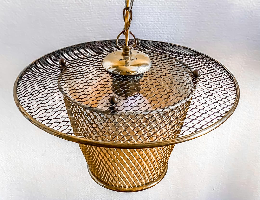 Typical 50s Gritt Brass Ceiling Pendant Light Stilnovo From Europe - Etsy