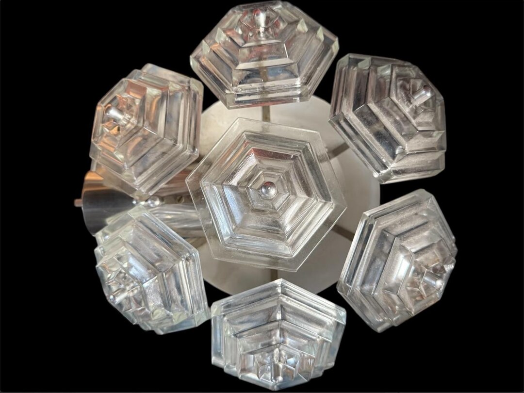 Original 1970s Hexagon Glas Element Wall Sconce, Matching to Ballroom ...