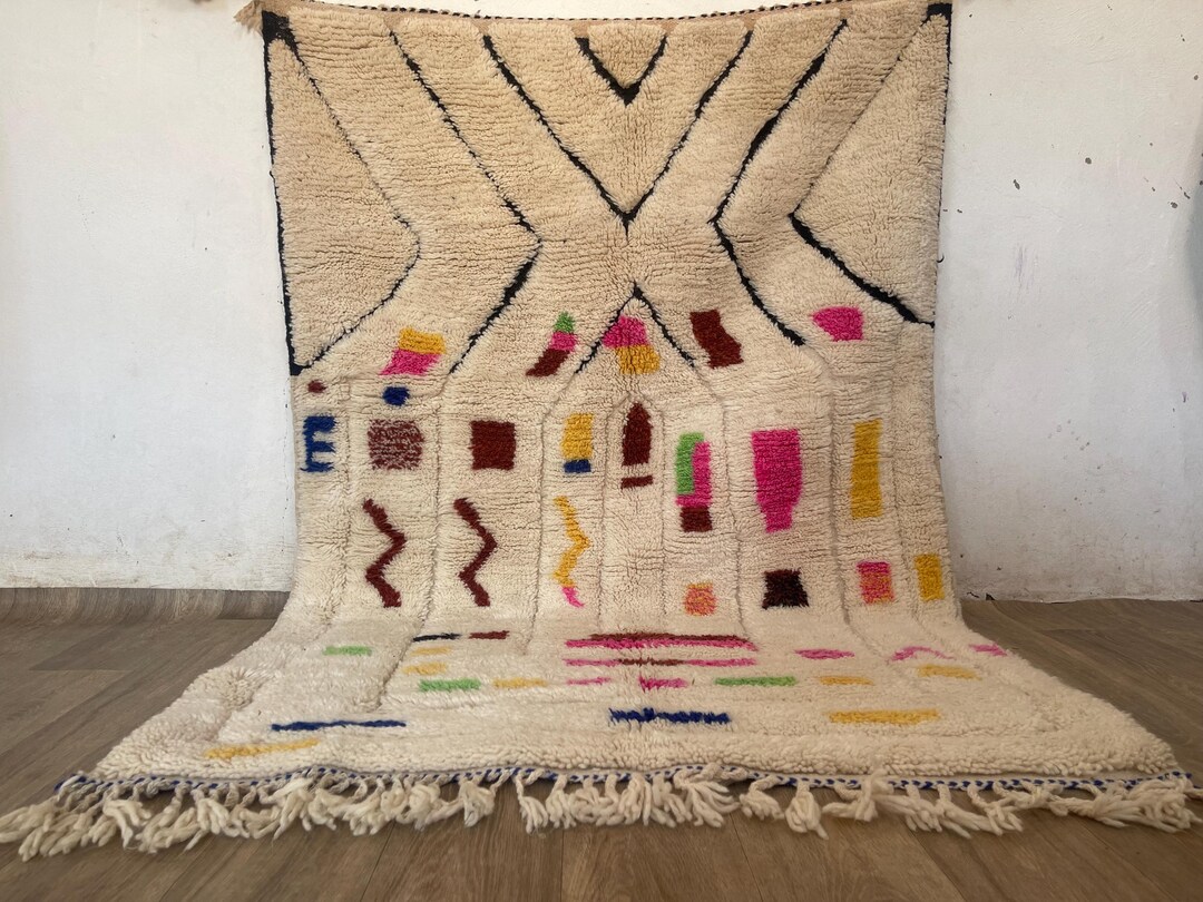 Moroccan Rug - Handwoven Wool Rug - Beni Ourain Style Morrocan Berber ...