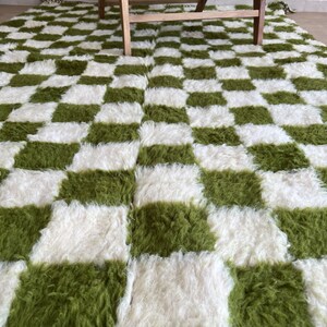 Green Checkered Rug Checkered Rug Green Moroccan Rug Moroccan Rug Beni ...
