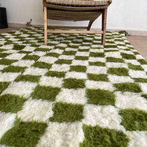 Green Checkered Rug Checkered Rug Green Moroccan Rug Moroccan Rug Beni ...