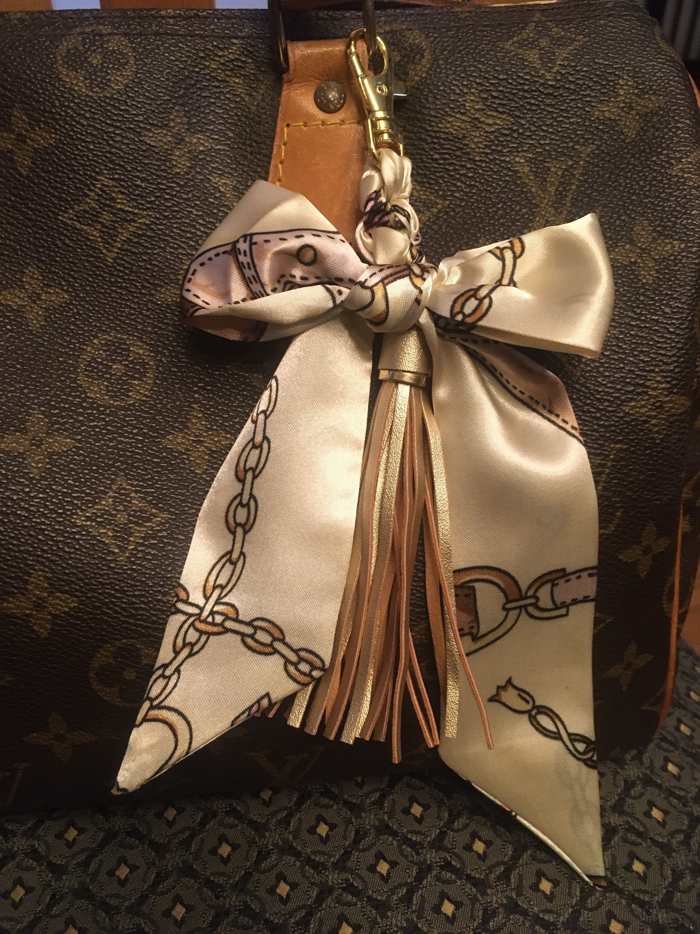 Purse Scarf Braided Tassel Bag Charm + 2 Matching Handle Covers - Etsy