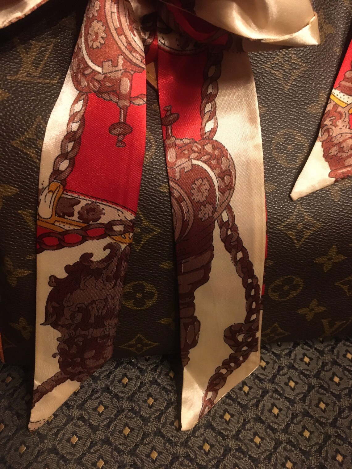 Purse Scarf 2 Handle Covers Rich Brown Ivory Red Special Order - Etsy