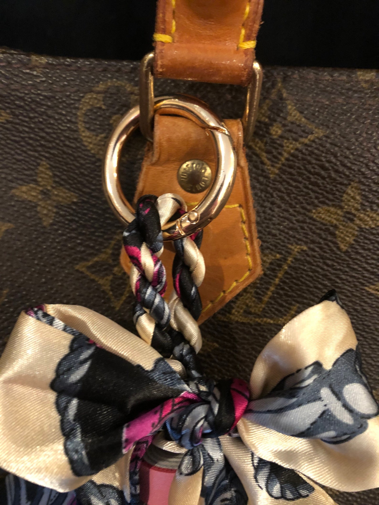 Purse Scarf Braided Violet Grey Tassel Keychain Clip on Bag - Etsy