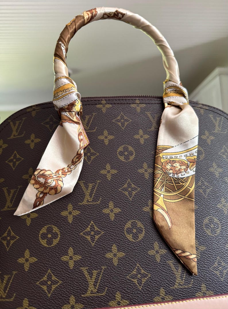 Purse Handle Scarf Covers: Brown, Ivory & Gold Rich Design - Etsy