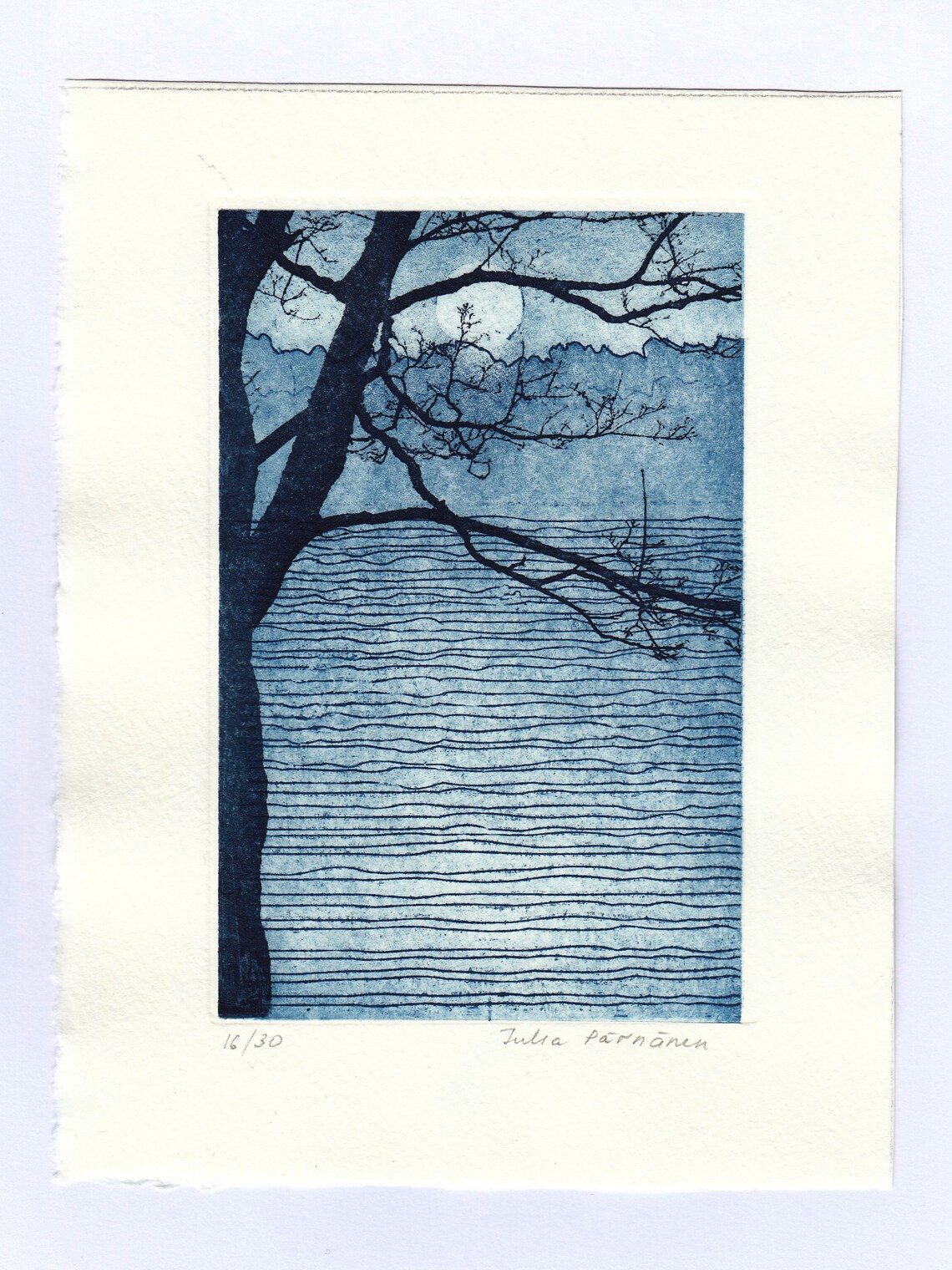 Blue Sunset. Etching Aquatint. | Etsy