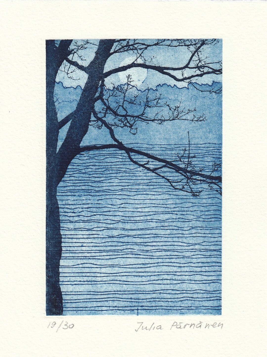 Blue Sunset. Etching Aquatint. - Etsy