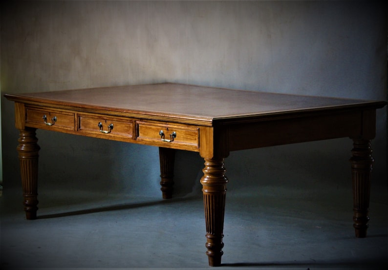 Victorian Mahogany Library Table - Etsy