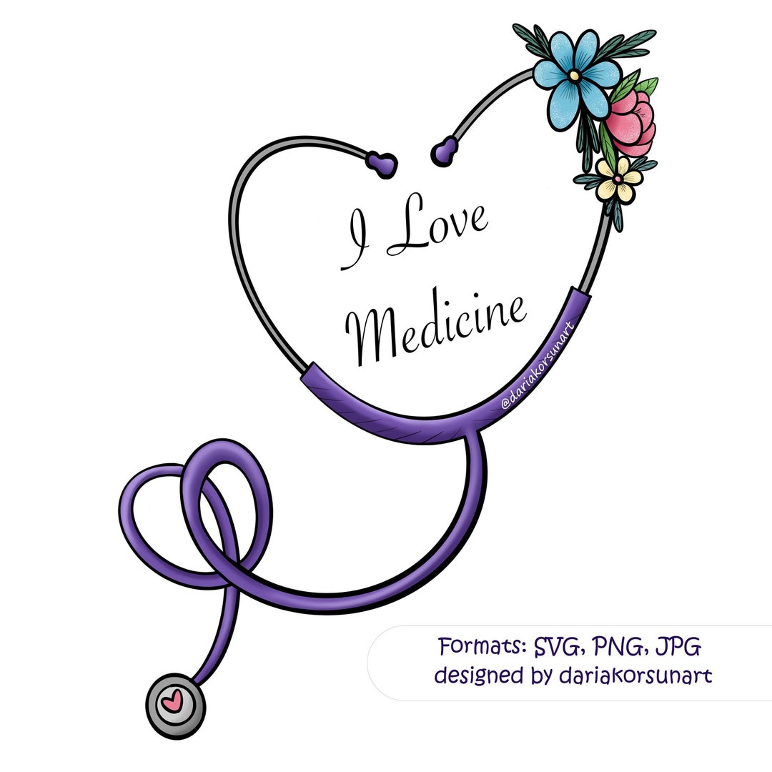 I Love Medicine PNG SVG JPG Instant Download Doctor Medical Clipart ...