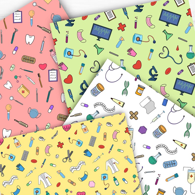 Medical Digital Paper Medical Background Nurse Doctor Pattern Hospital ...