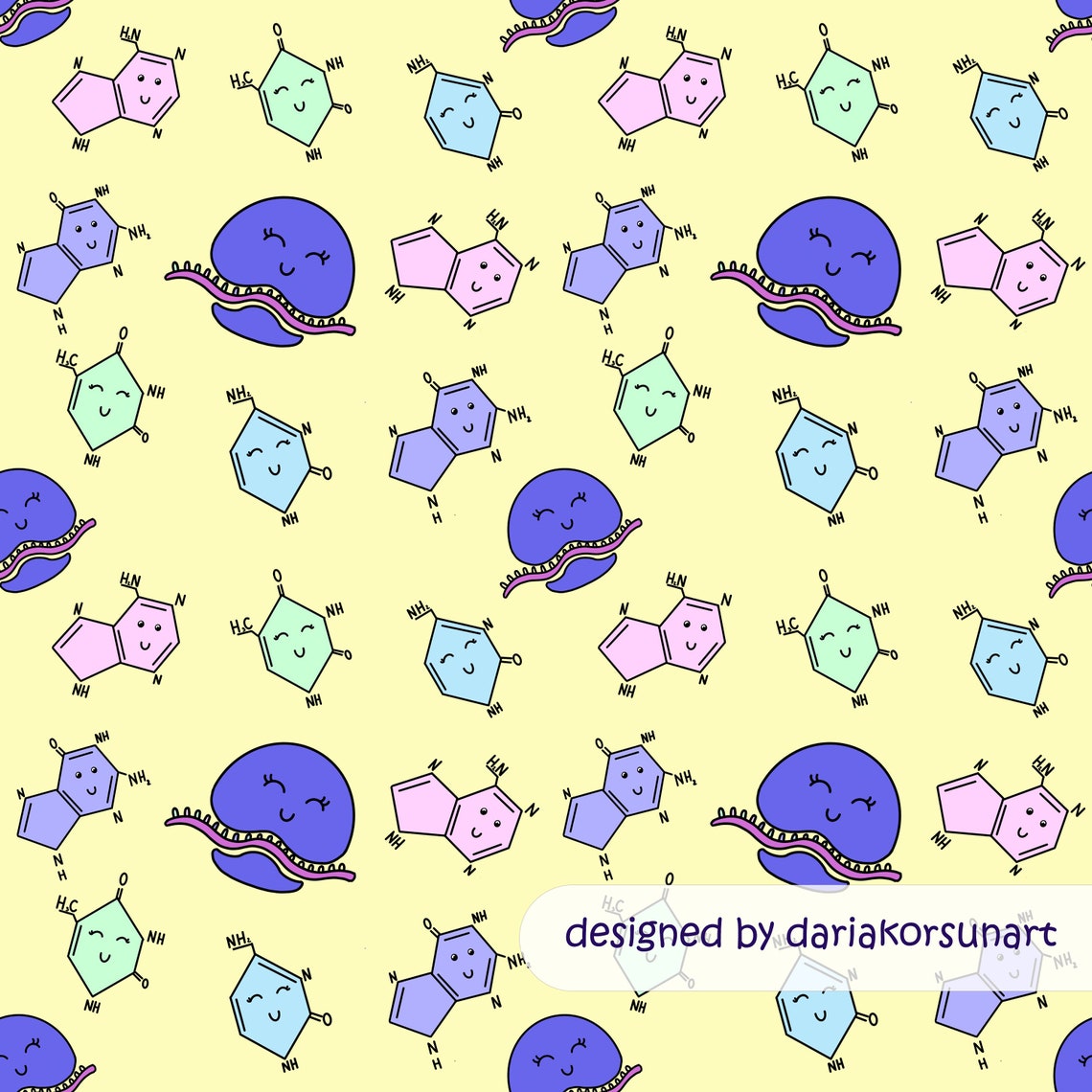 Biology Science Clipart Science Digital Paper Back to School Pattern ...