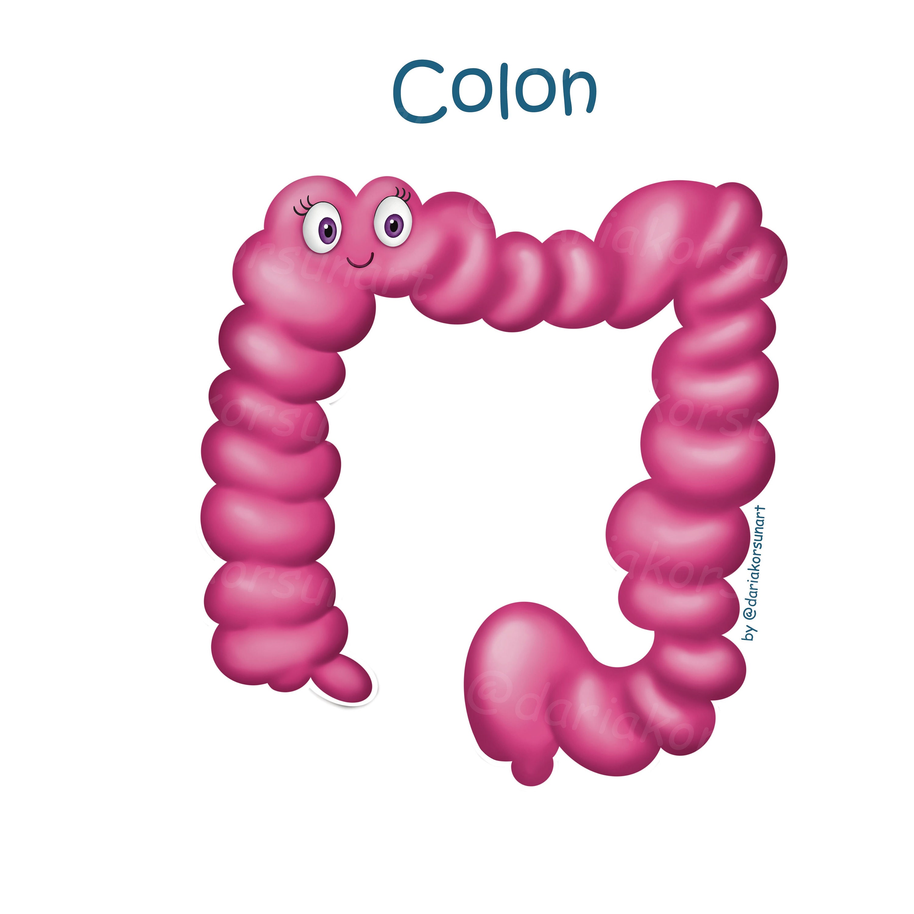 Cute Baby Organs – Digestive System | Biology Clipart Stickers PNG JPG ...