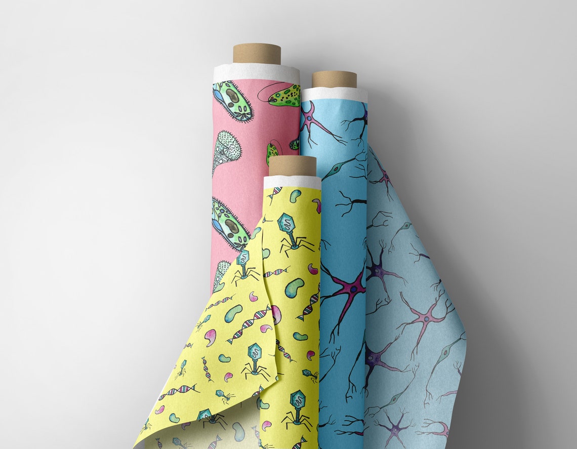 Science Pattern Digital Paper Cell World Biology Science Teacher ...