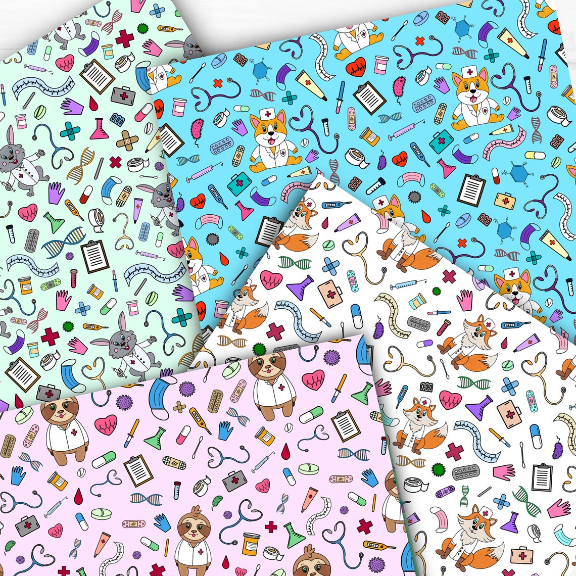 Medical Digital Paper Medical Background Nurse Doctor Pattern Hospital ...