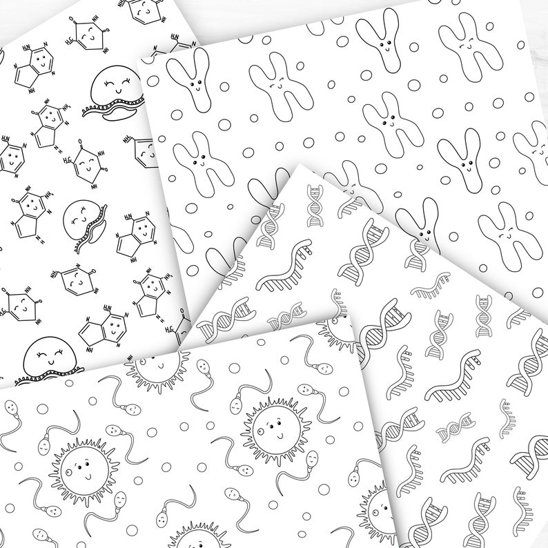 Science Coloring Sheets Education Paper Science Digital Paper Biology ...