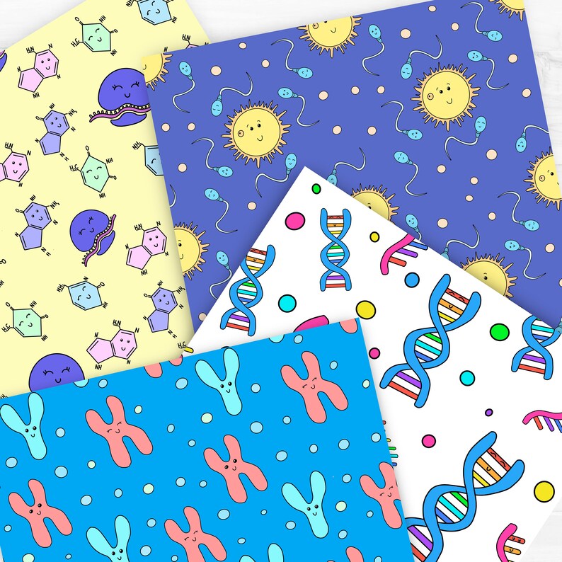 Biology Science Clipart Science Digital Paper Back to School Pattern ...