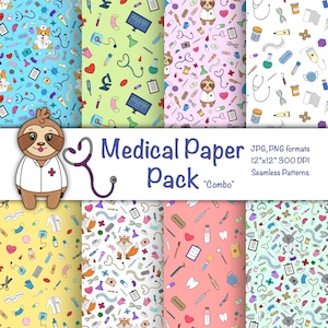 Medical Digital Paper Medical Background Nurse Doctor Pattern Hospital ...