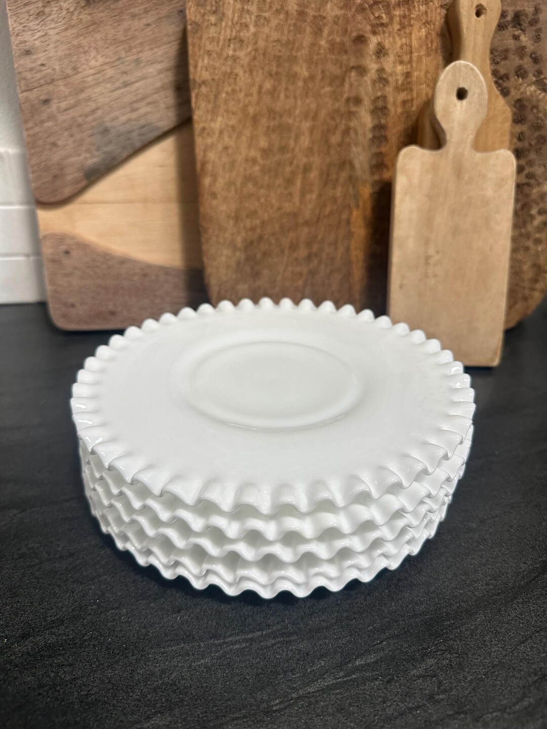 Vintage Milk Glass Hobnail Plates (set of 5) - Etsy