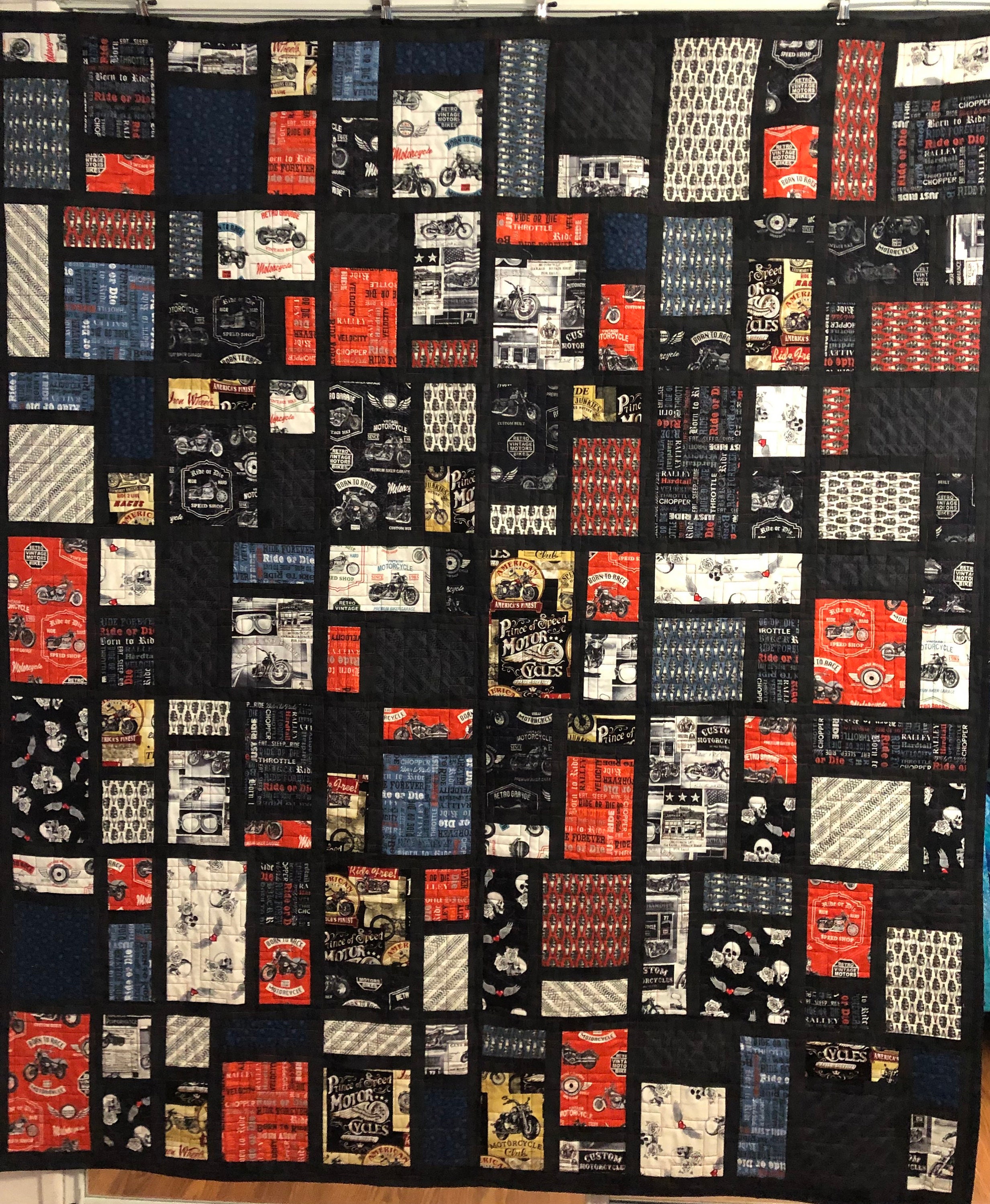 Motorcycle Quilt 64x73 - Etsy